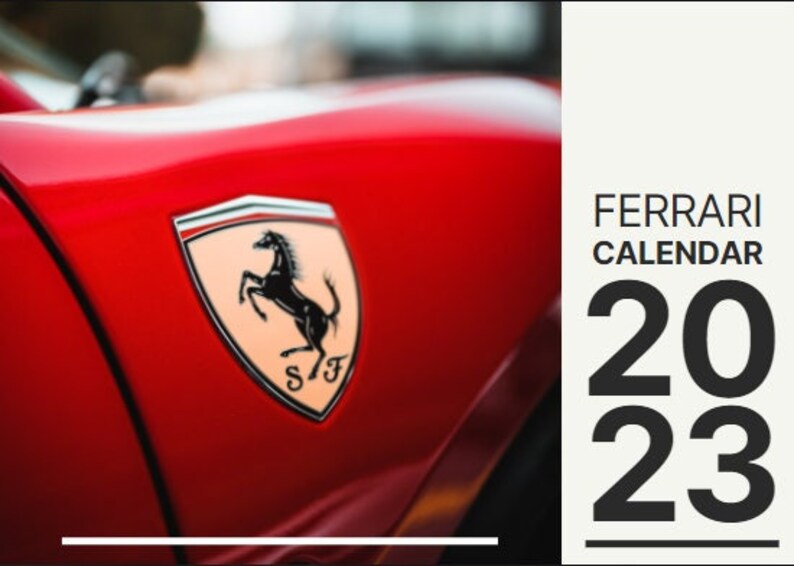 Ferrari Wall Calendar 2023 // Digital Download Printable Calendar - Etsy