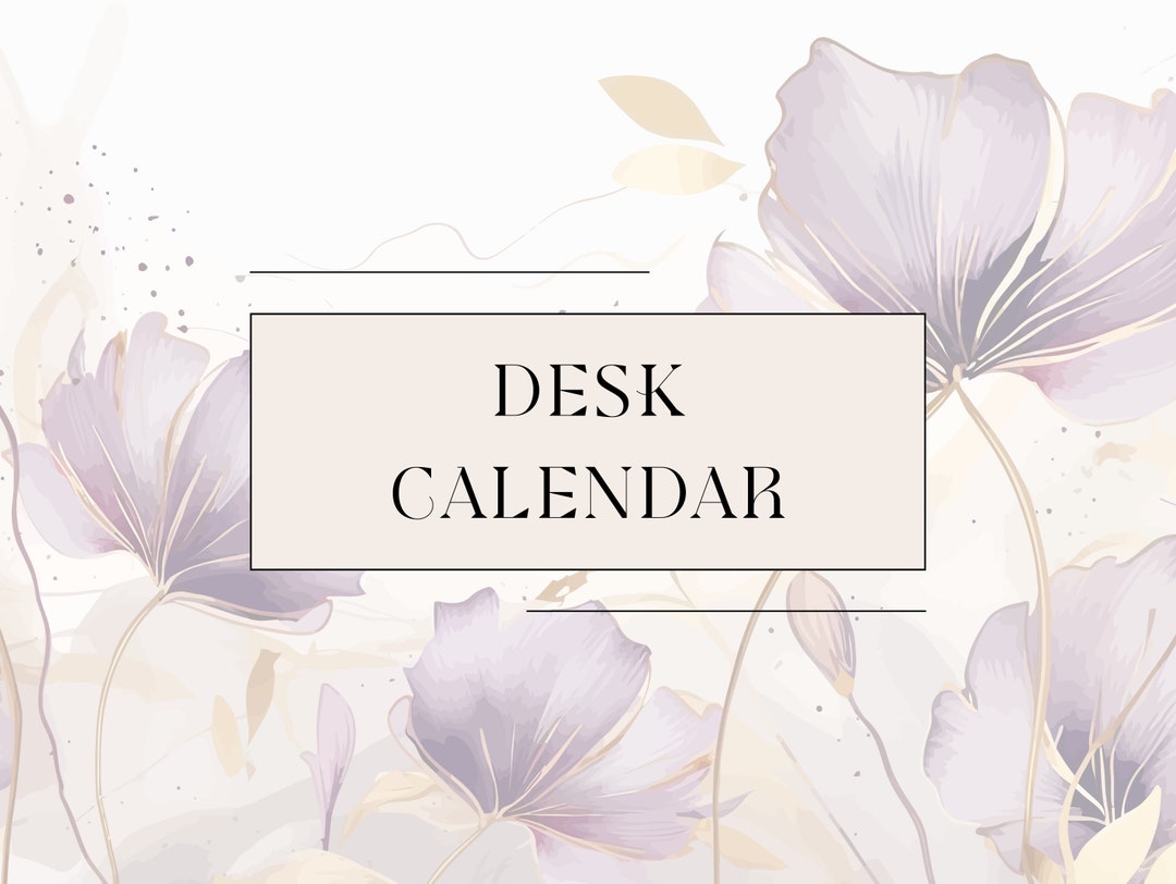 Desk Calendar Printable A4 Borderless, 2025, Sunday or Monday Start - Etsy