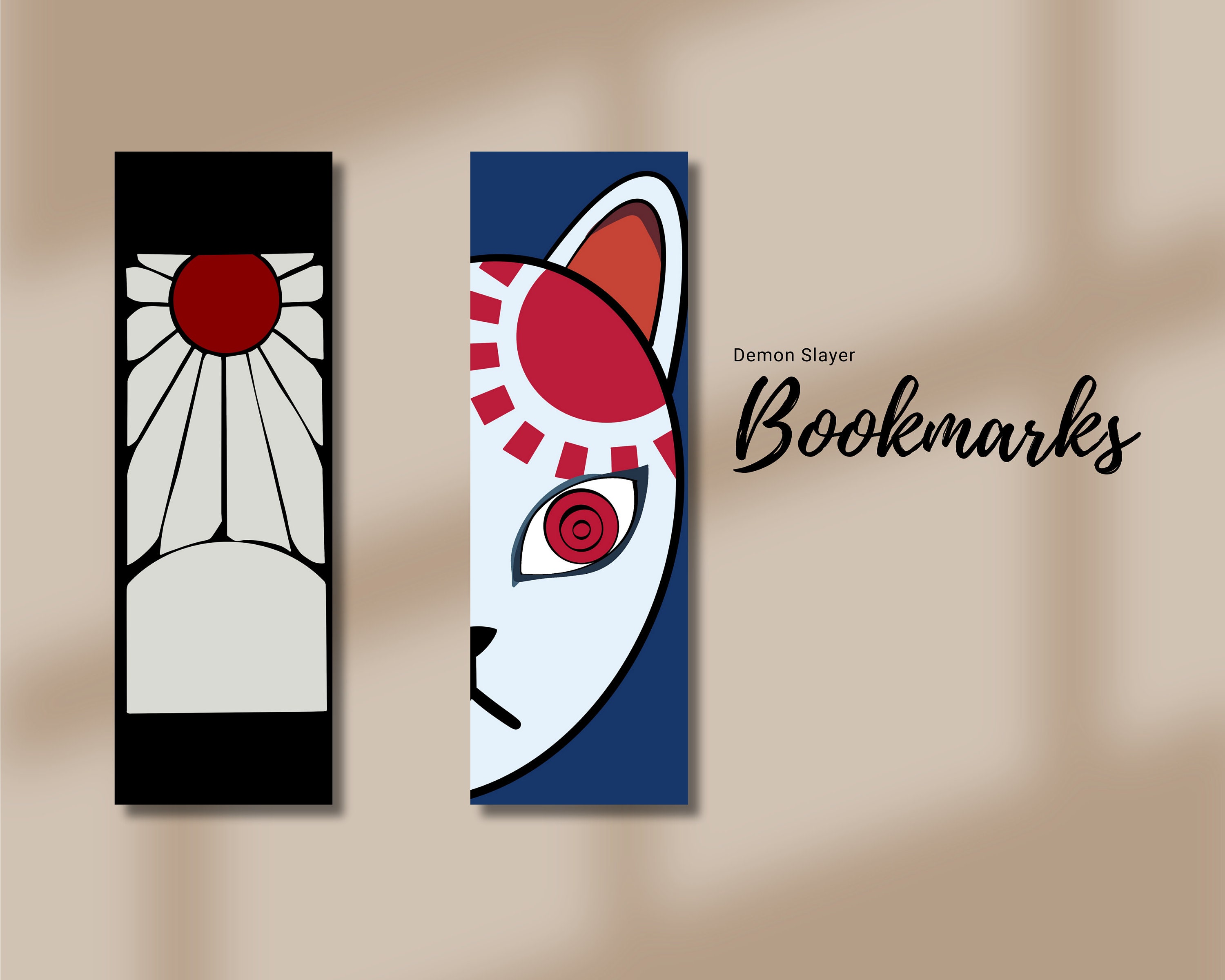 Demon Slayer Printable Bookmarks, 2 Bookmarks, Commercial Use, Demon ...