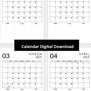 Simple Minimalist 2025 Year Planner A4 Digital Download - Etsy