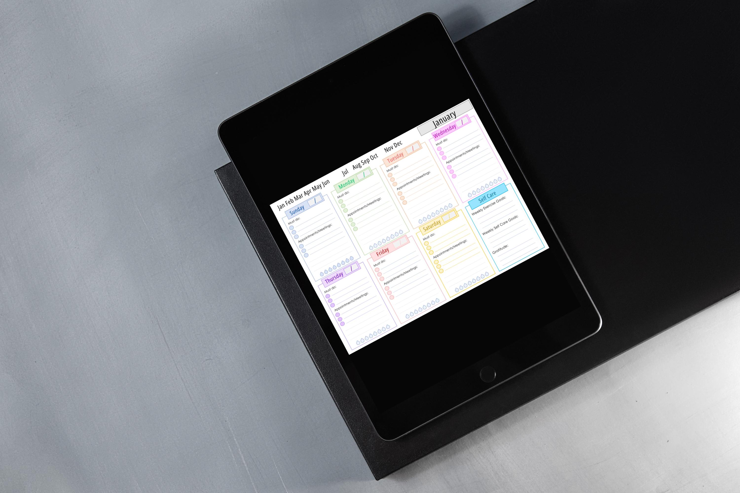 Weekly Planner Printable Landscape, Minimalist Weekly Schedule, Week at ...