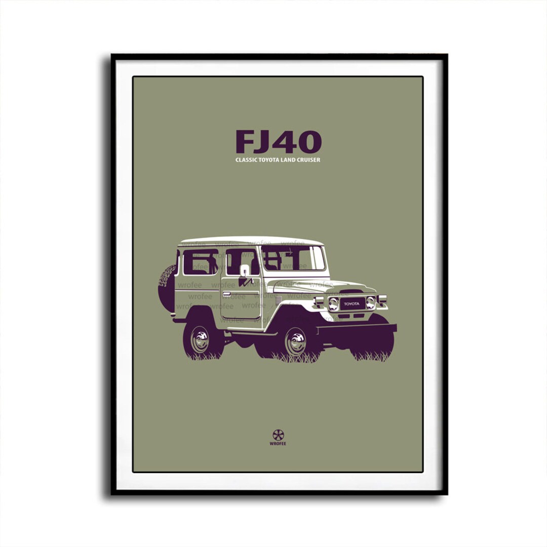 Land Cruiser FJ40 Vintage Suv Poster, Retro off Road Wall Art Decor ...