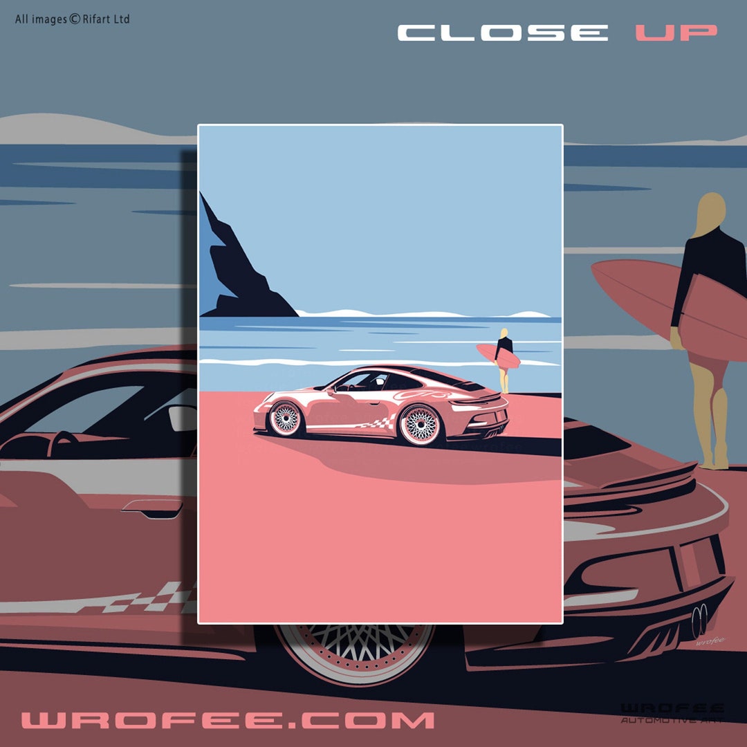 Porsche 911 GT3 Inspired Barbie Car Poster, Wall Art Decor, Automotive ...