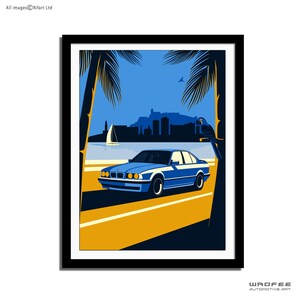 BMW M5 E34 Vintage Car Poster, Retro Car Print, Car Wall Decor, Car ...