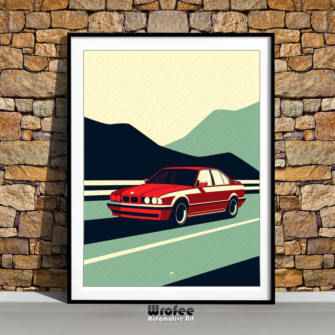 BMW E34 M5 Poster Vintage Cars Retro Car Print Car Wall - Etsy