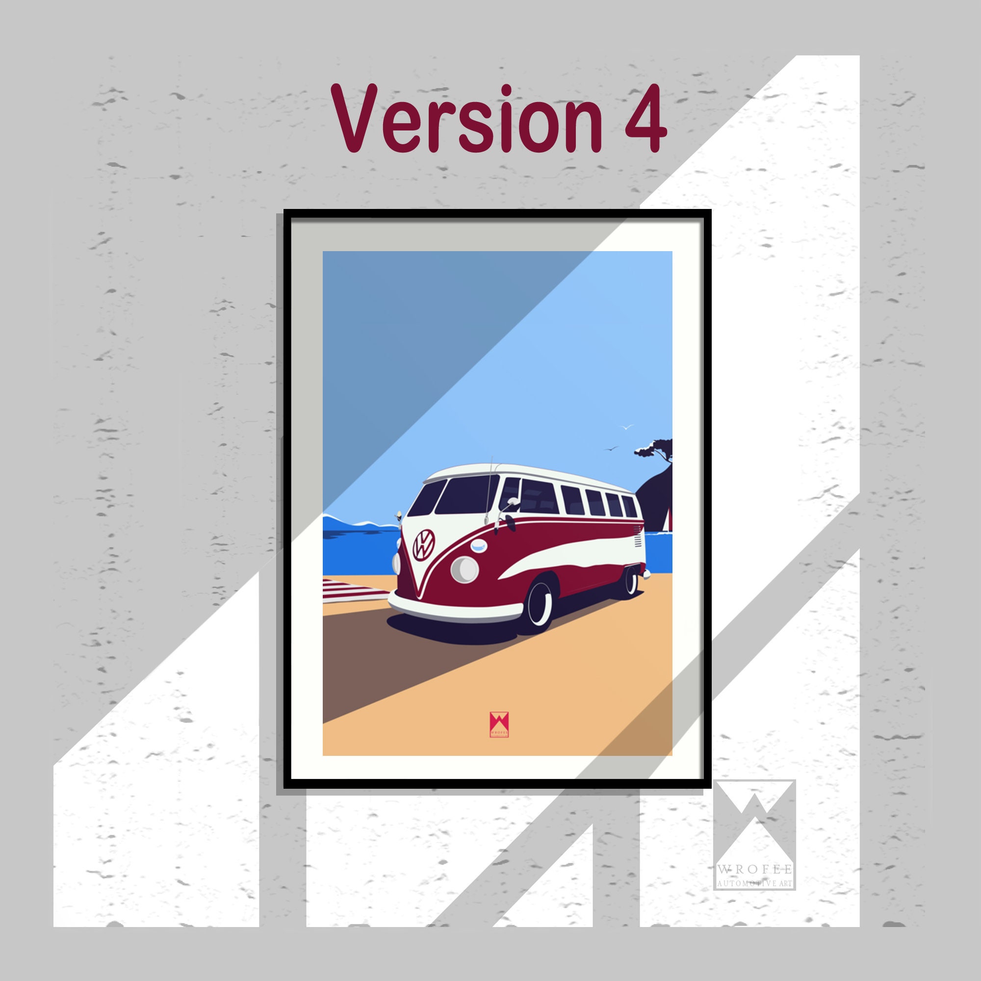 Vintage Surf Bus Wall Art Beach Print Samba Bus Poster - Etsy