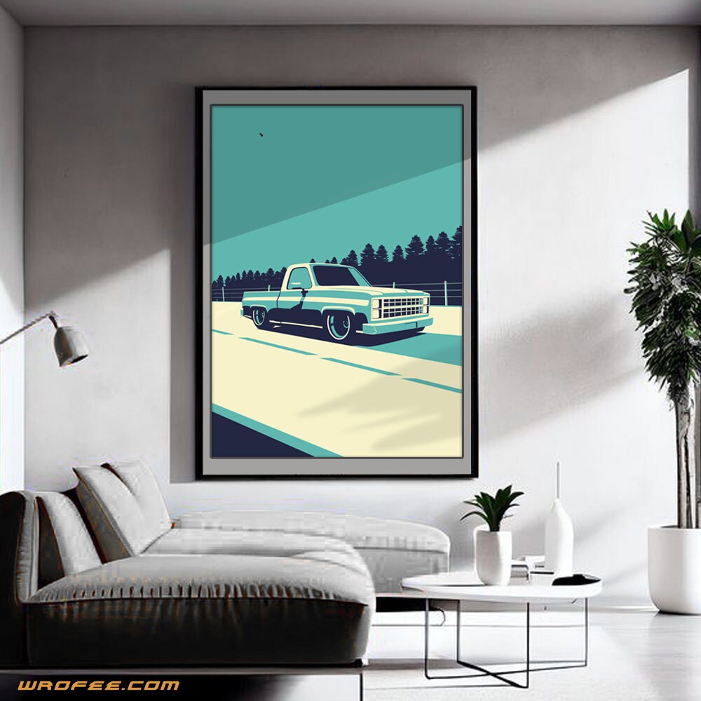 Chevrolet Silverado C10 Vintage Suv Pick up Retro Wall Art Decor Poster ...