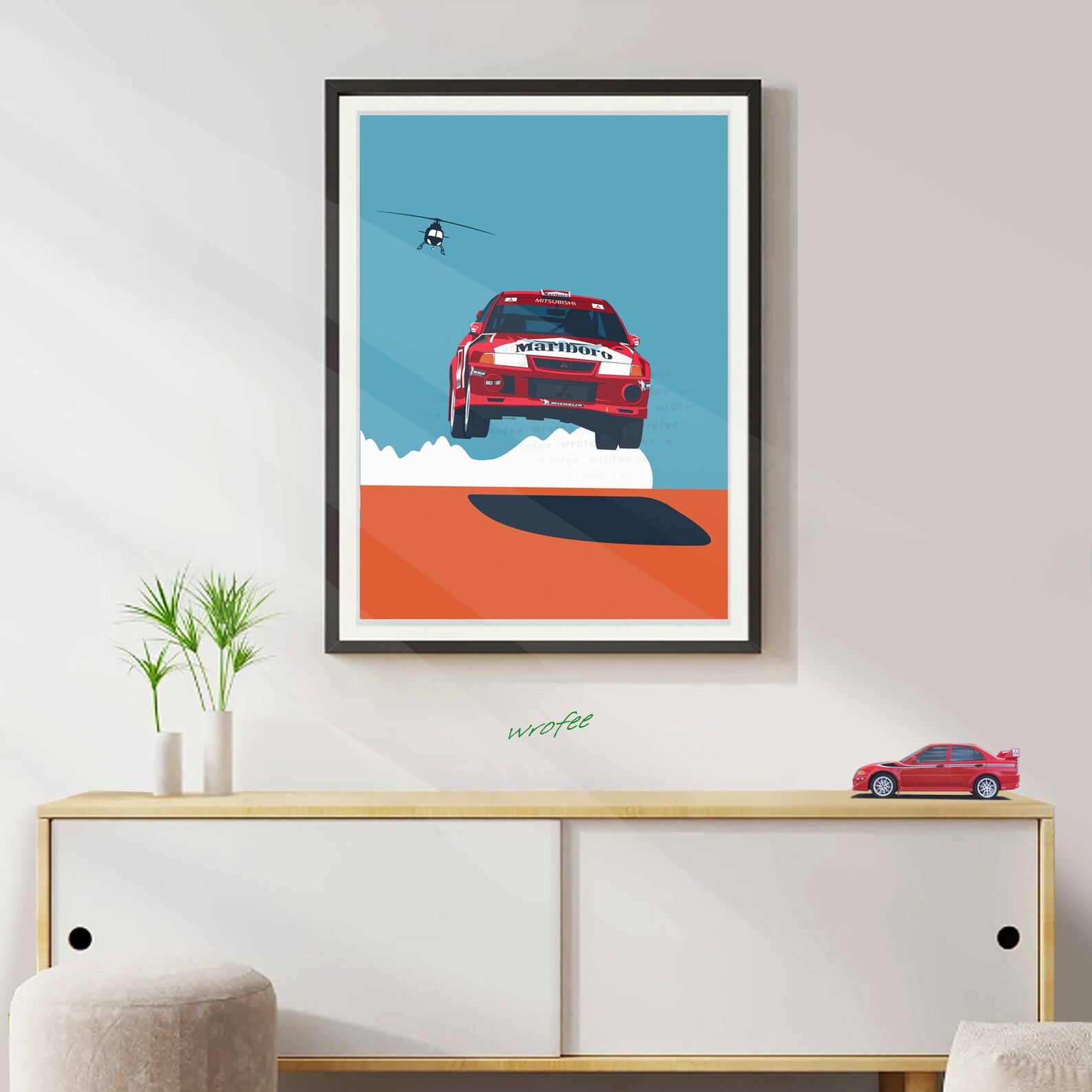 Lancer Evo 6 Vintage Rally Car Poster, Tommi Mäkinen's Car Wall Art ...
