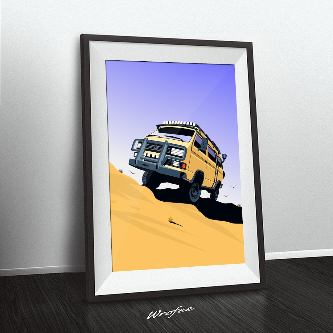Vintage Transporter Van Poster, Van Life Wall Art, Camper Decor ...