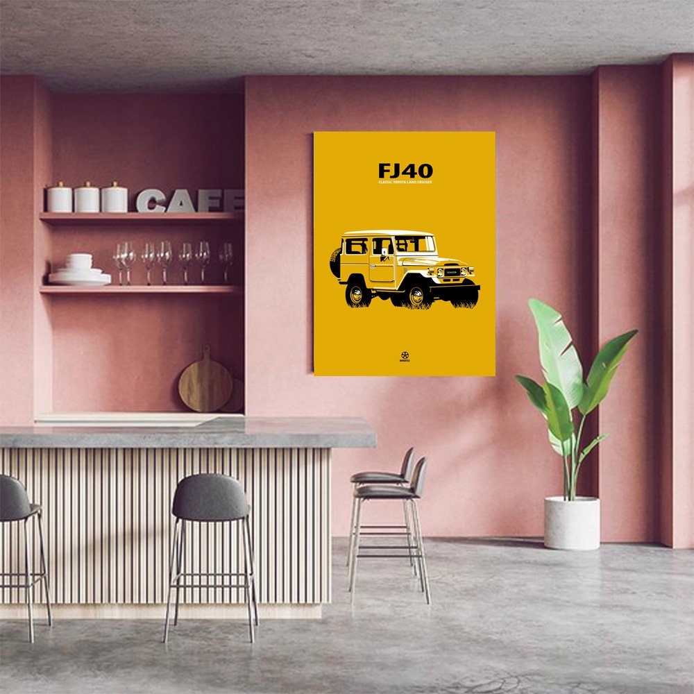Land Cruiser FJ40 Vintage Suv Poster, Retro off Road Wall Art Decor ...