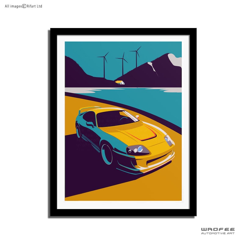 Supra MK4 Vintage Car Poster, Retro JDM Wall Art Decor Print ...
