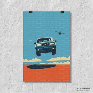 Volvo 740 Turbo Inspired Vintage Car Poster, Retro Wall Art Print ...