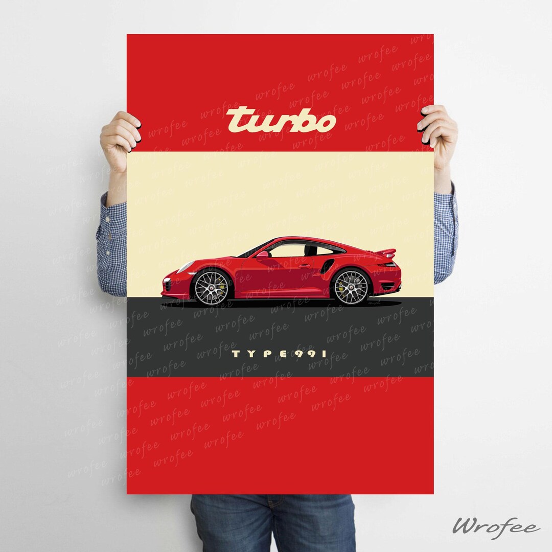 911 Turbo Poster, Wall Art Decor Print, Handcrafted by Wrofee Unframed ...