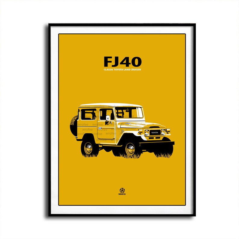 Land Cruiser FJ40 Vintage Suv Poster, Retro off Road Wall Art Decor ...