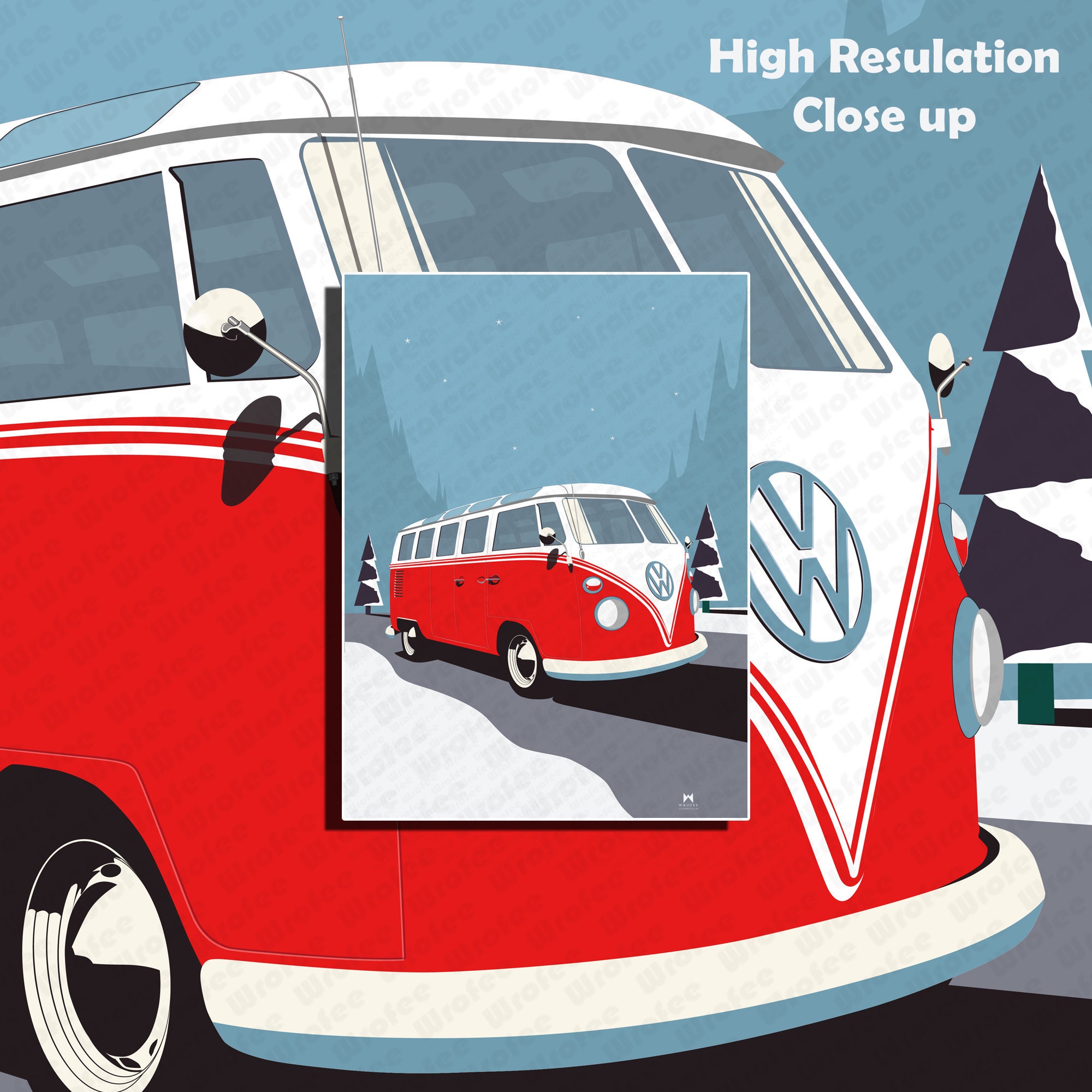 VW Bus Poster Samba Bus VW Van Vintage Van Poster Retro - Etsy Canada