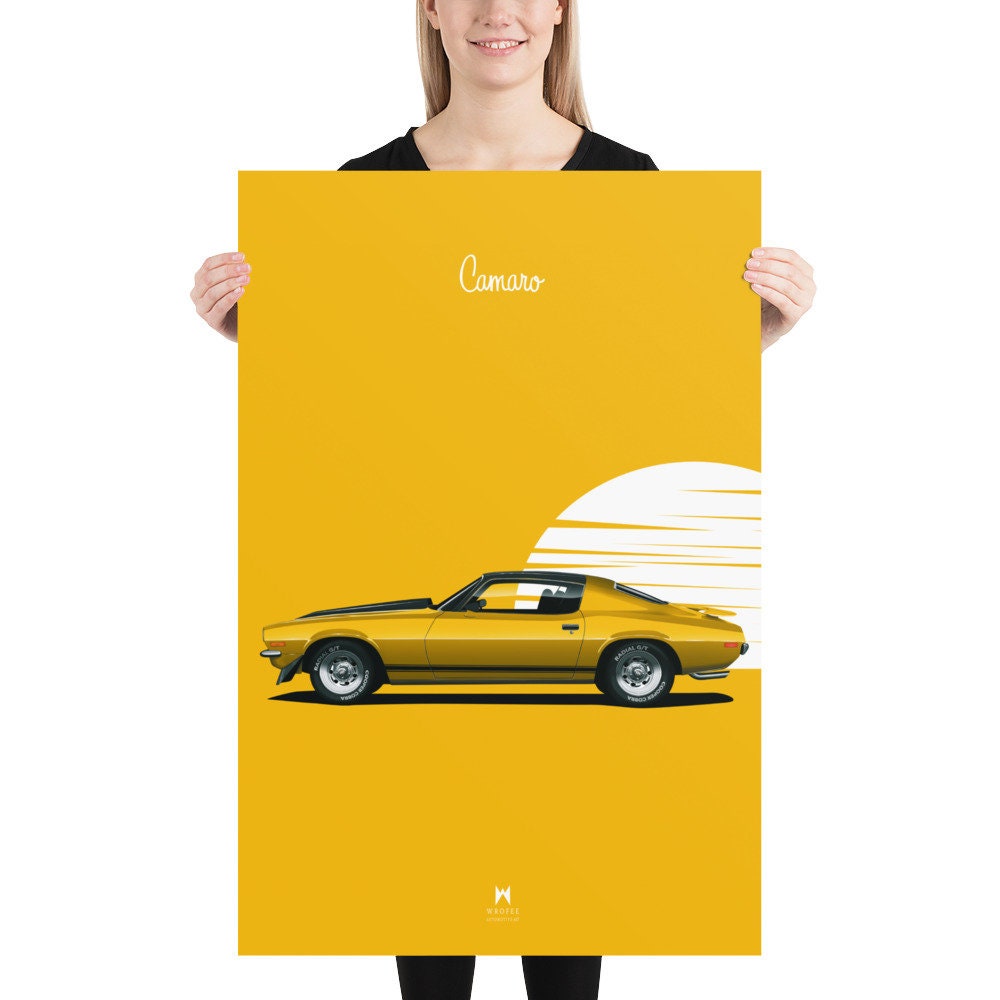 Camaro Poster Vintage Cars Bumble Bee Car Wall Decor Retro - Etsy