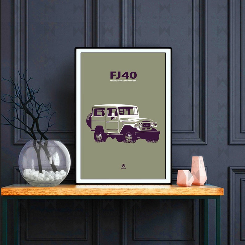 Land Cruiser FJ40 Vintage Suv Poster, Retro off Road Wall Art Decor ...