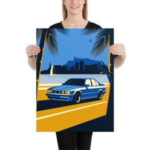 BMW M5 E34 Vintage Car Poster, Retro Car Print, Car Wall Decor, Car ...