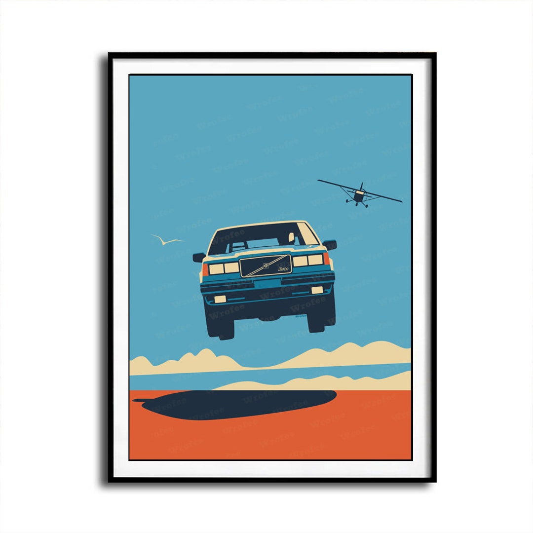 Volvo 740 Turbo Inspired Vintage Car Poster, Retro Wall Art Print ...