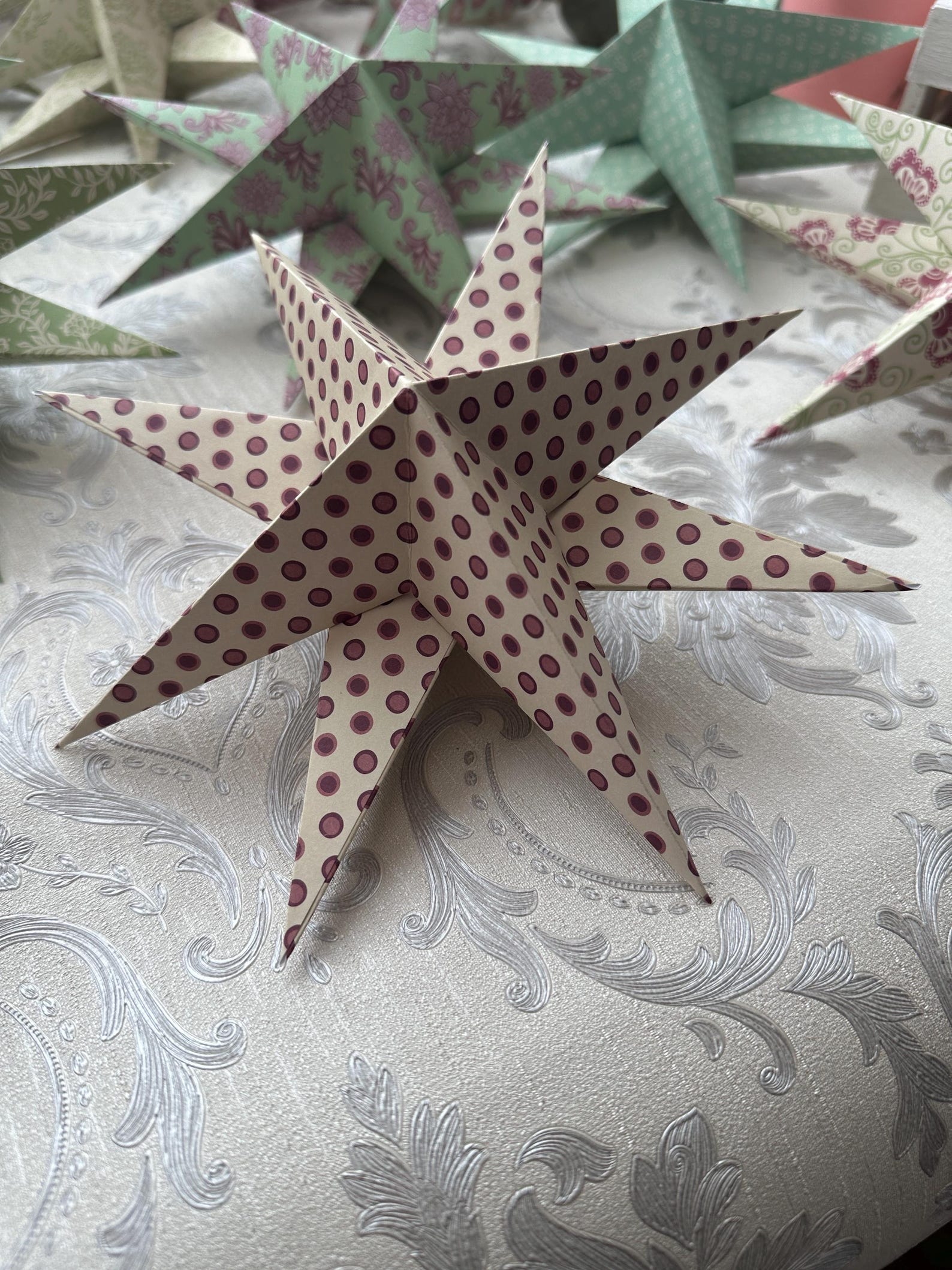Paper Stars Hanging Christmas Decoration: 3D Origami Stars (21cm) - Etsy