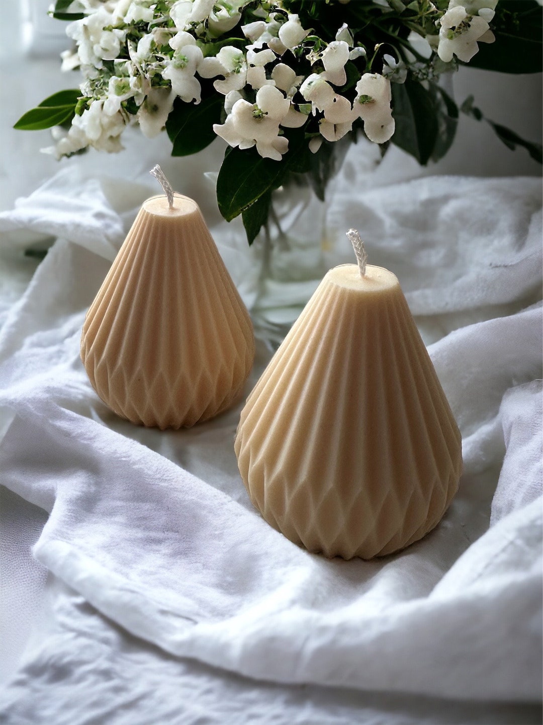 Ribbed Lantern Candle, Origami Lantern Candle, Pillar Candle ...