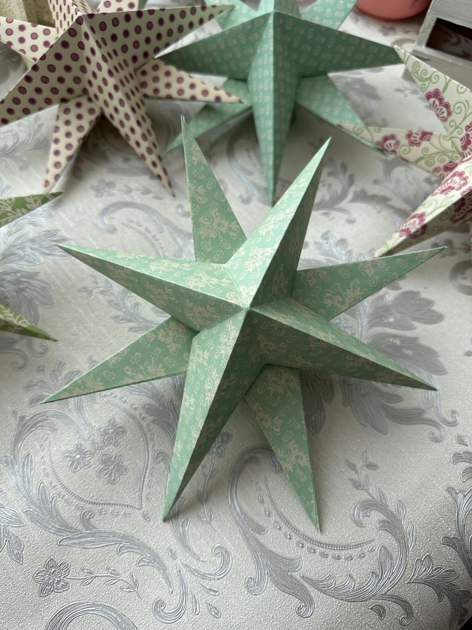 Paper Stars Hanging Christmas Decoration: 3D Origami Stars (21cm) - Etsy