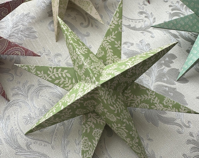 Kraft Paper Star Snowflakes Set of 5/handmade, Paper Ornament/paper Bag ...