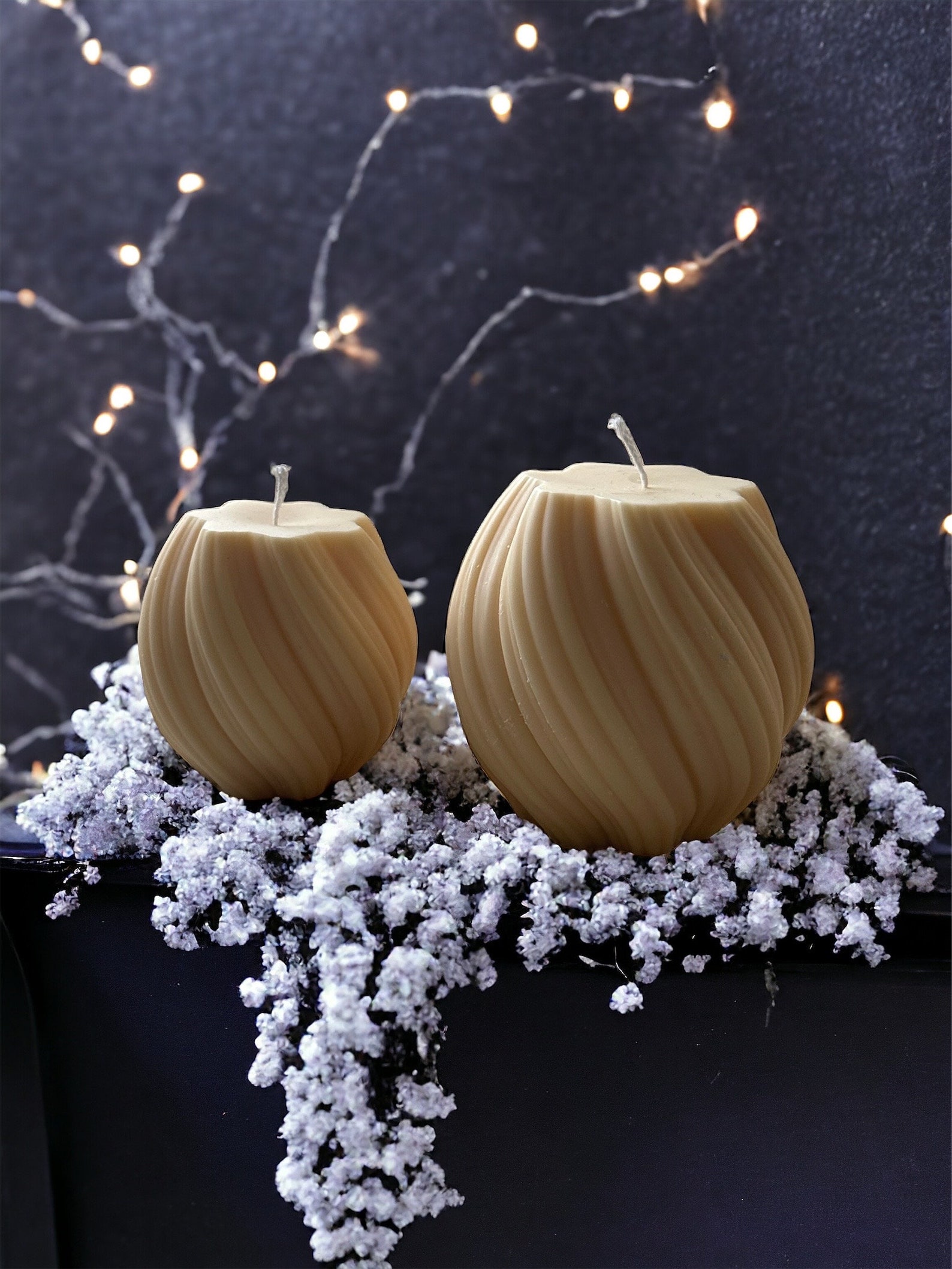 Twisted Ribbed Candle Swirl Candle Home Decor Decorative Natural Soy ...