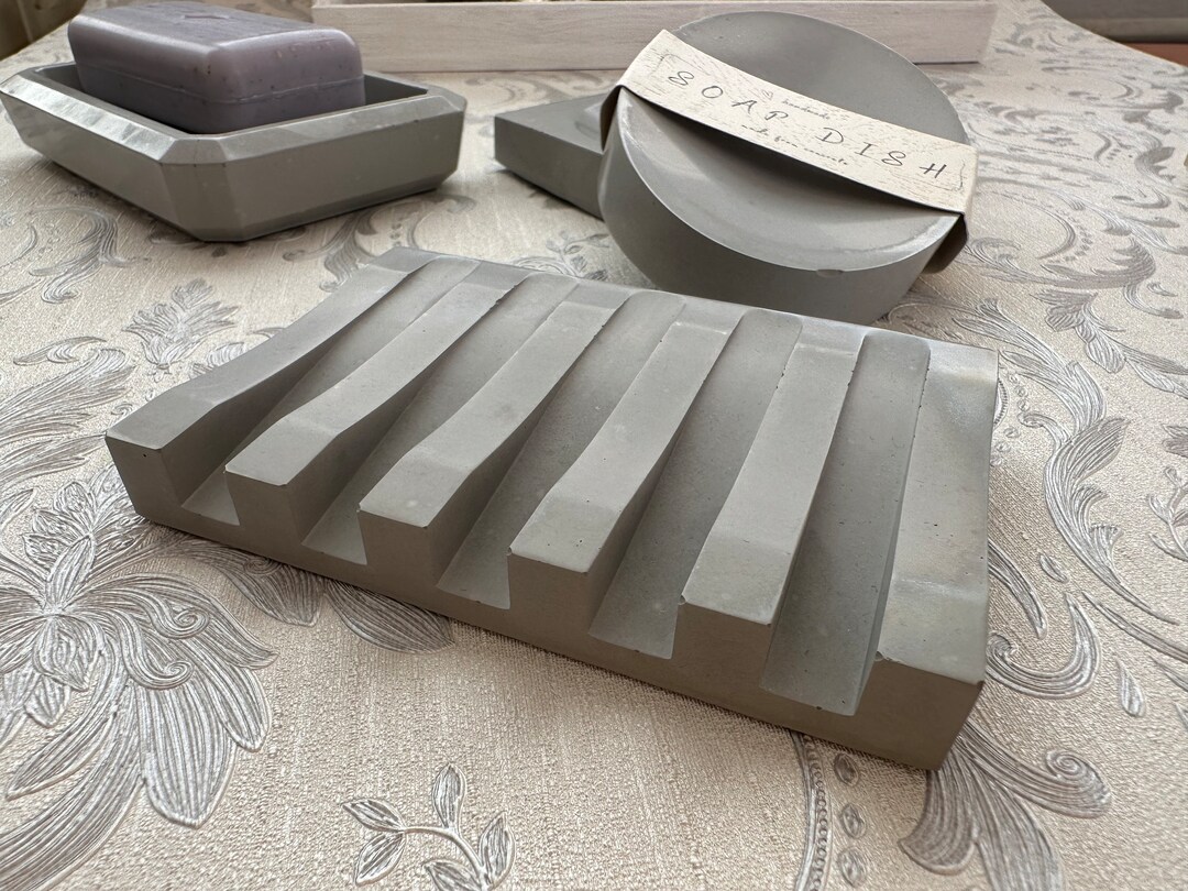 Concrete Soap Dish | Draining Soap Holder | Handmade Bathroom ...