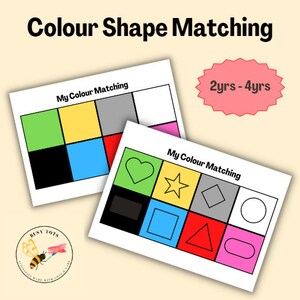 Colored Shape Matching Activity Digital Download - Etsy