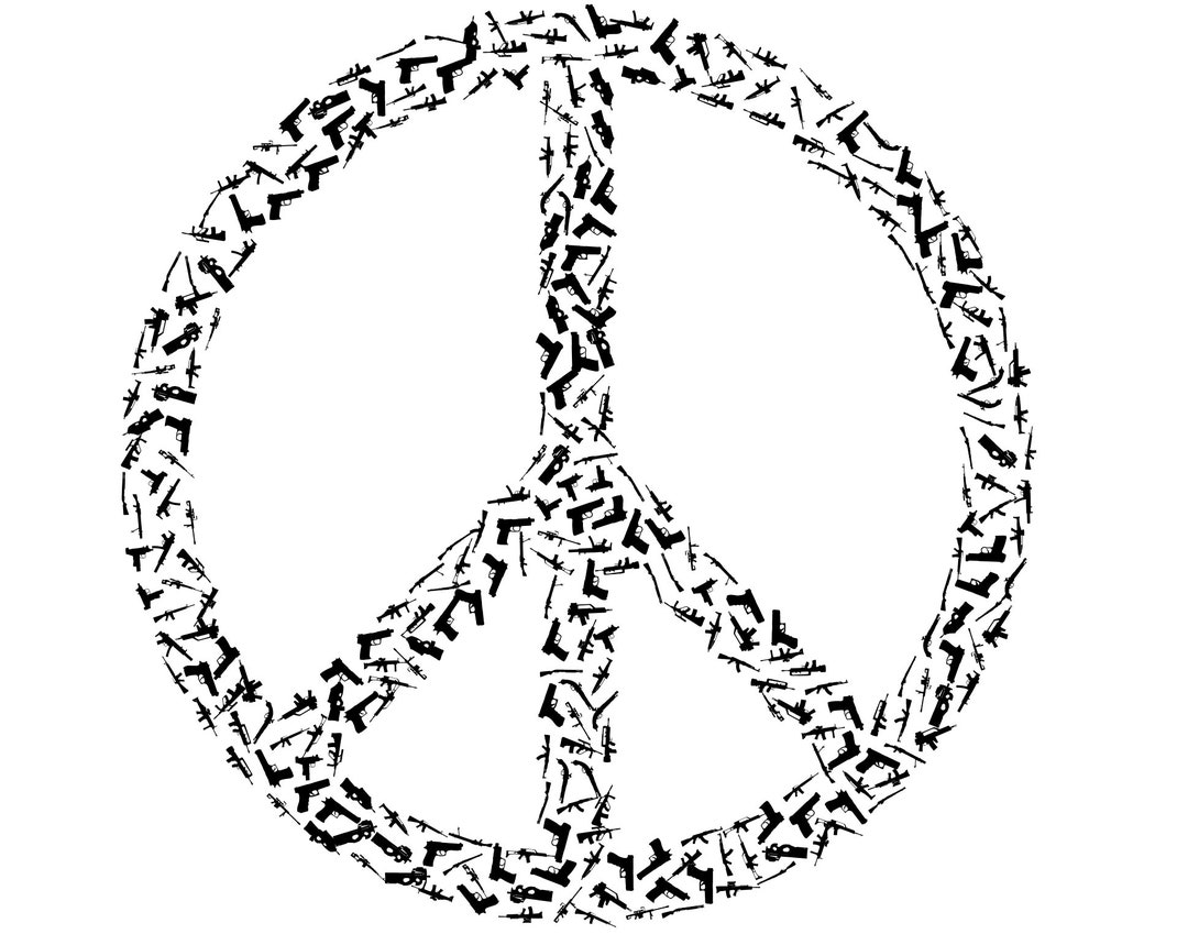 Peace Sign Gun Silhouette Cameo Cut Files SVG - Etsy