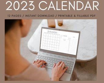 2023 Printable Calendar Landscape Digital Download Letter - Etsy