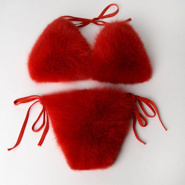 Fox Fur Bikini Etsy