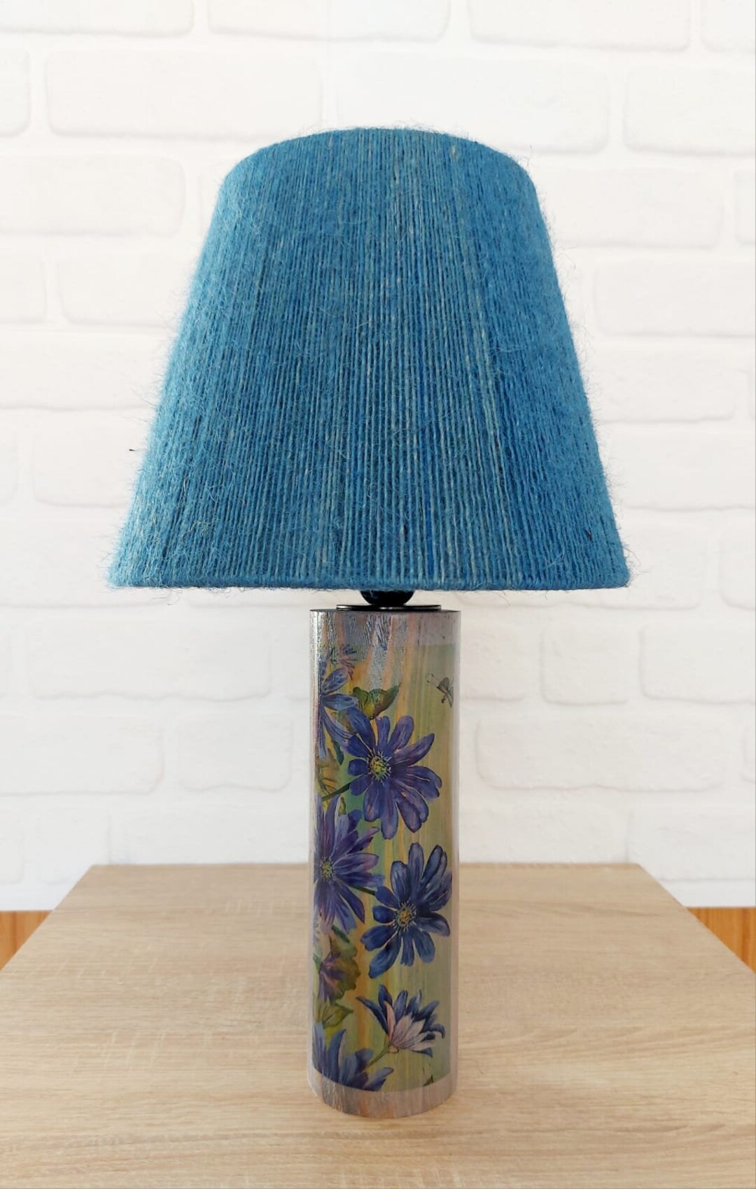 RETRO NOW Blue Garden Wooden Leg Lamp,table Lamp,bedside Lamp ...