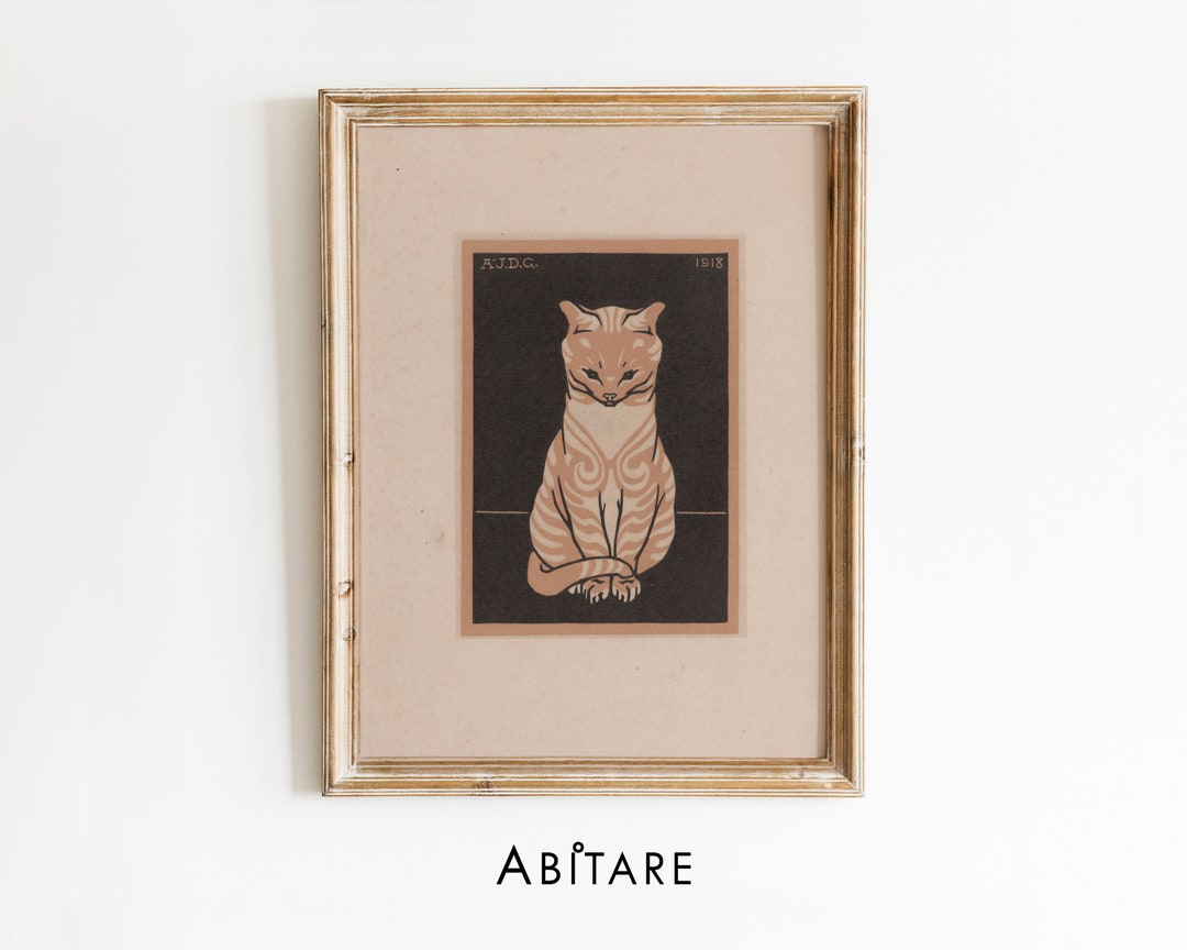 Halloween Printable Spooky Art Cat Moody Vintage HALL2 - Etsy