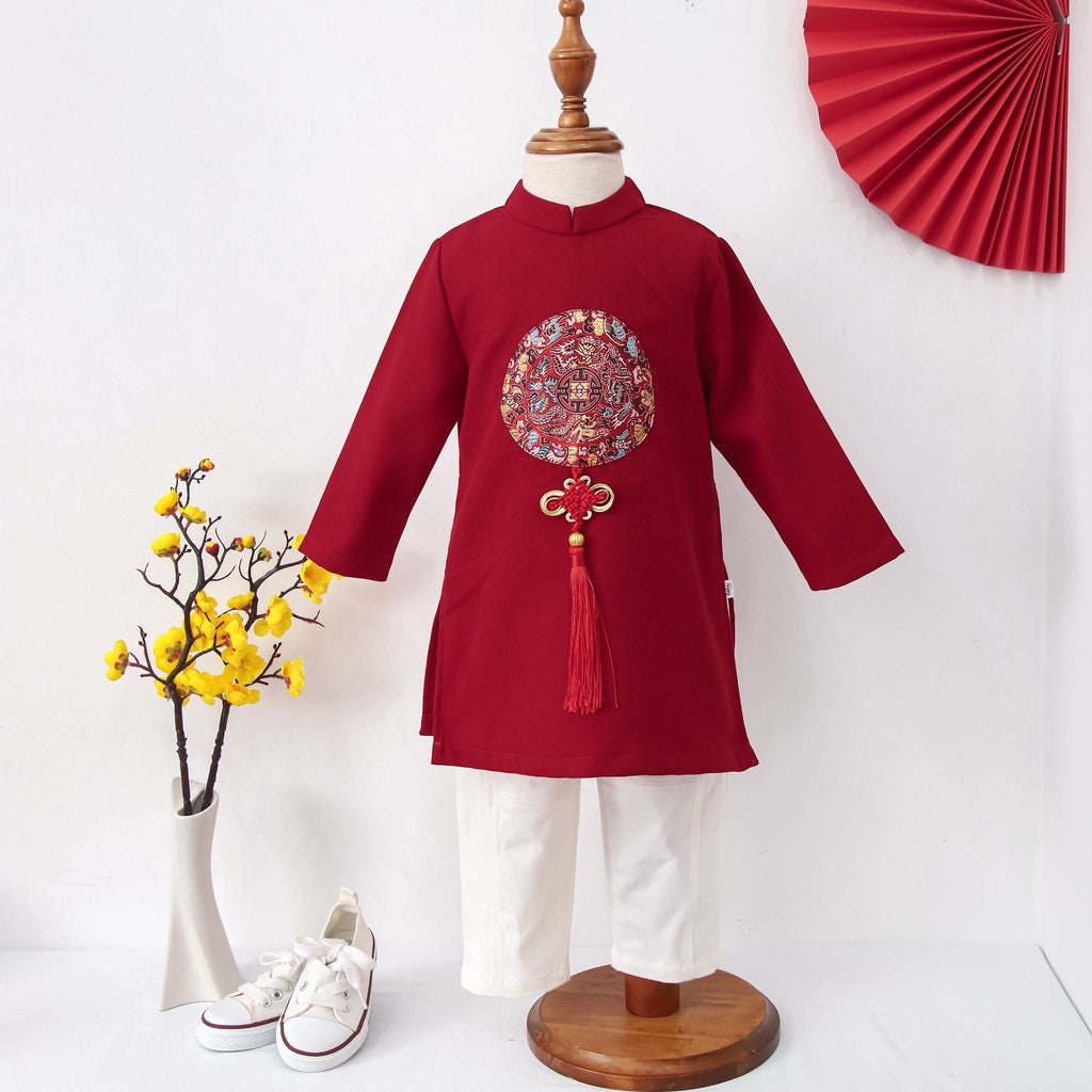 Pre-made Ao Dai Viet Nam Áo Dài Bé Trai Ao Dai Traditional for Boy Ao ...