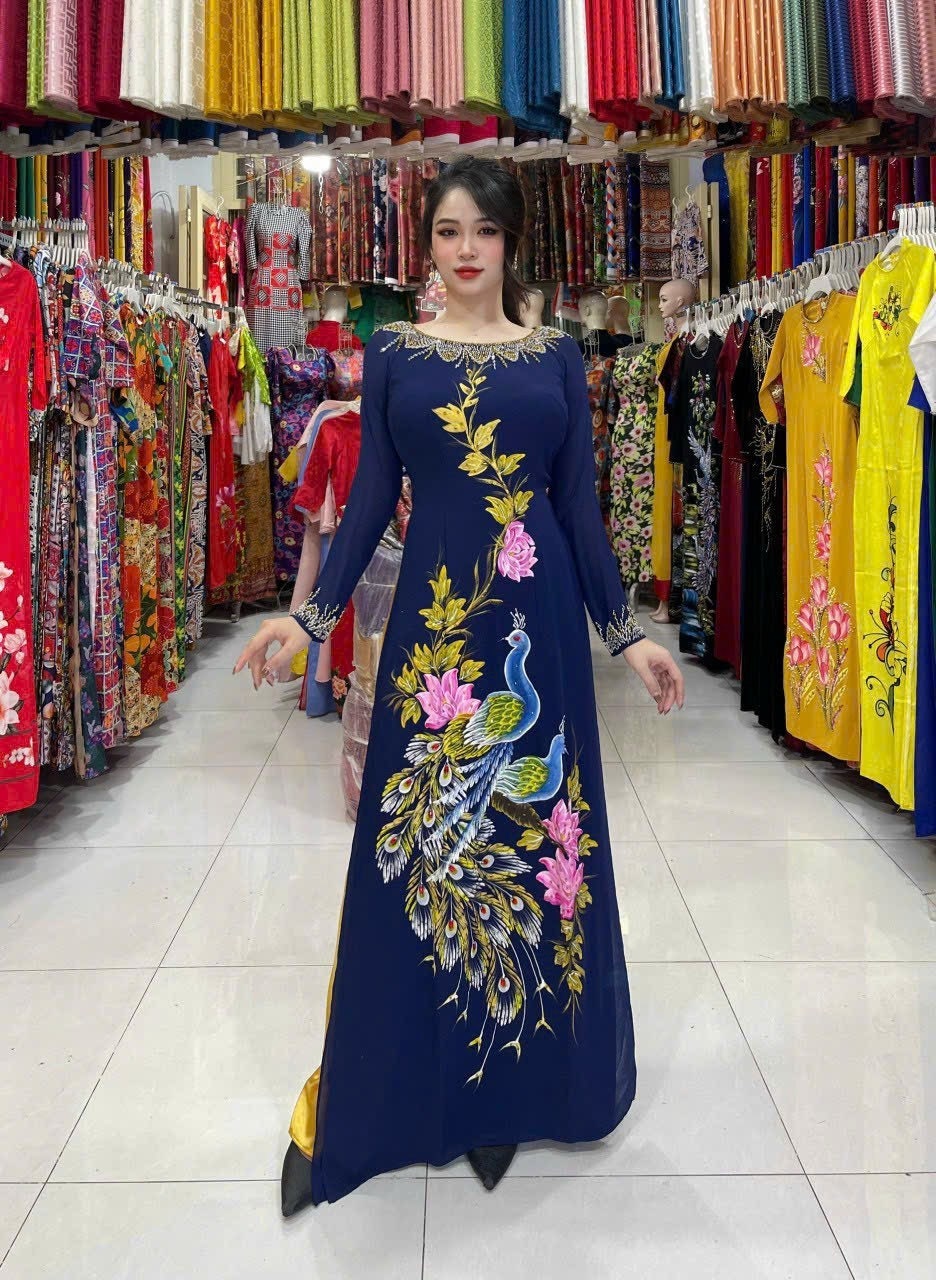 Pre-made Ao Dai Viet Nam Set of Hand-painted Ao Dai Model - Etsy