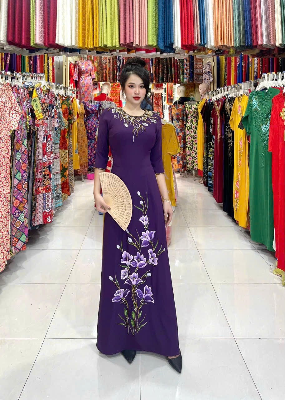 Pre-made Ao Dai Viet Nam Set of Hand-painted Ao Dai Model - Etsy