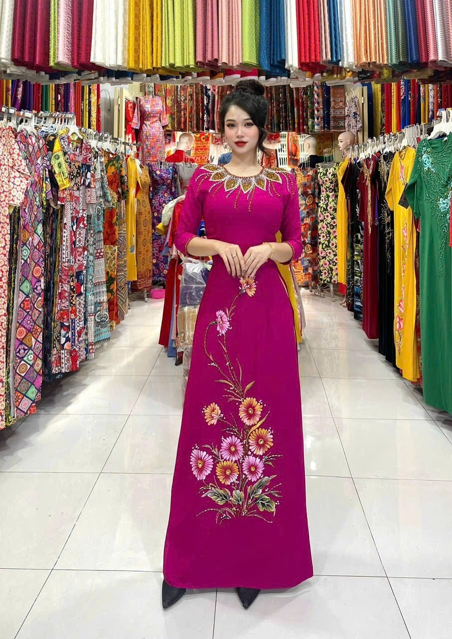 Pre-made Ao Dai Viet Nam Set of Hand-painted Ao Dai Model - Etsy