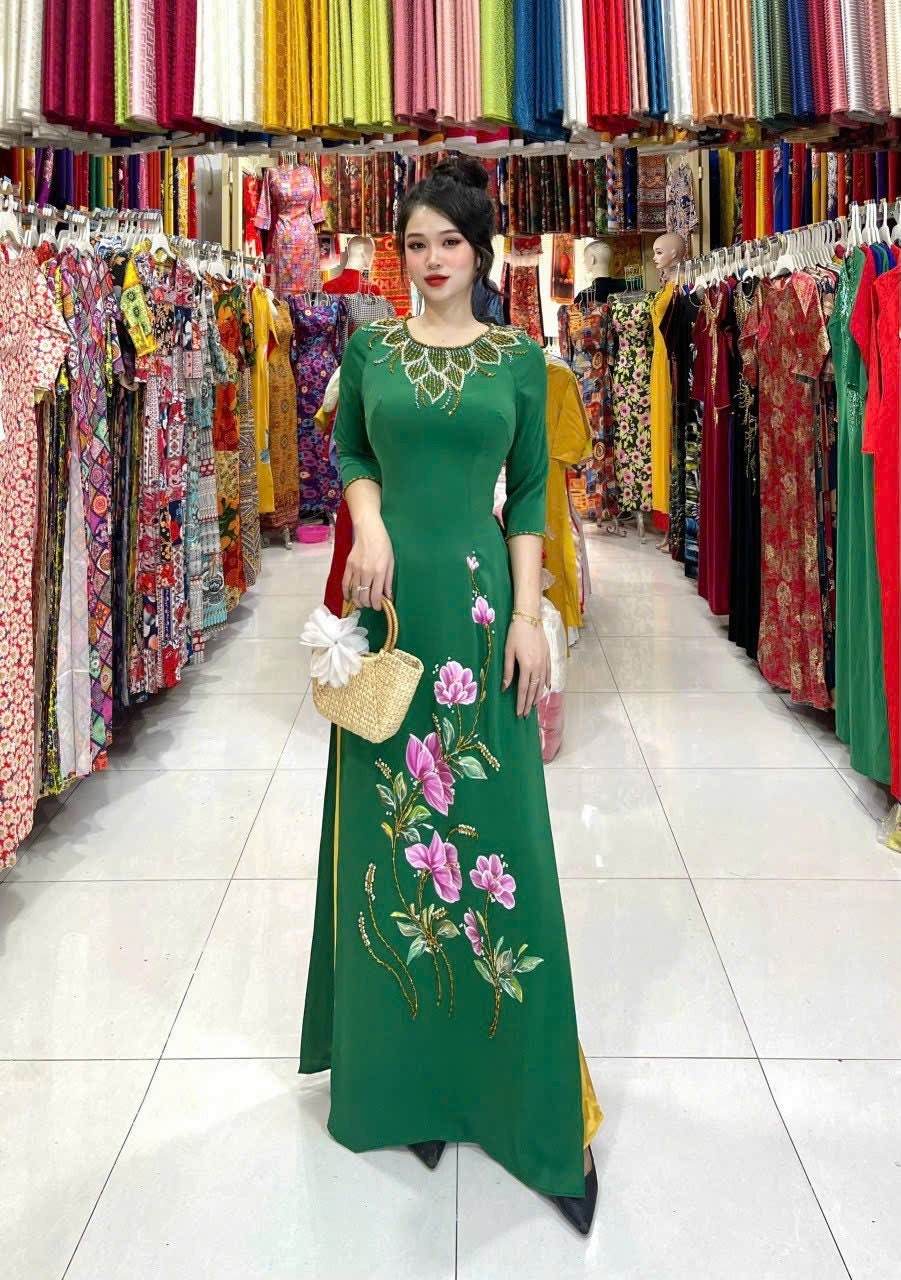 Pre-made Ao Dai Viet Nam Set of Hand-painted Ao Dai Model - Etsy
