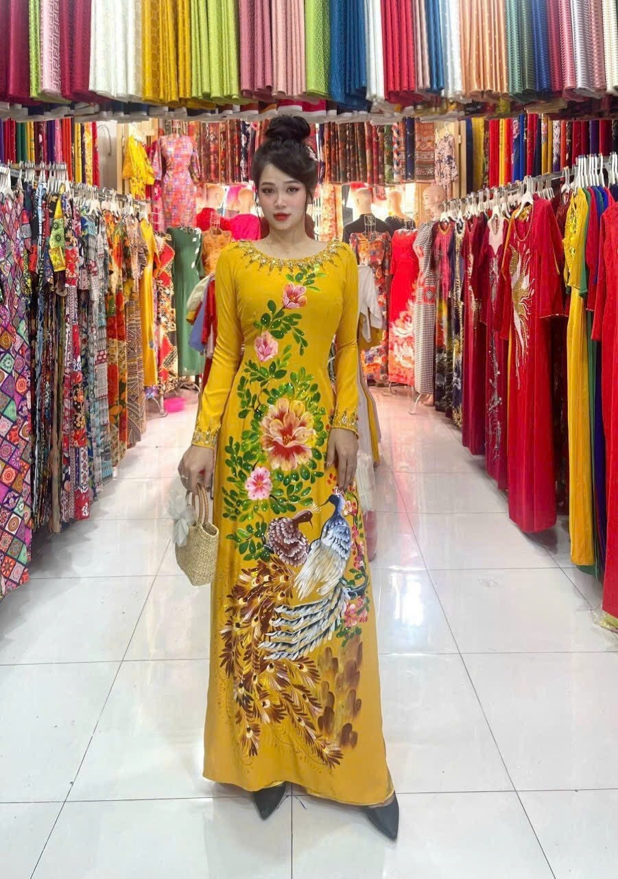 Pre-made Ao Dai Viet Nam Set of Hand-painted Ao Dai Model - Etsy