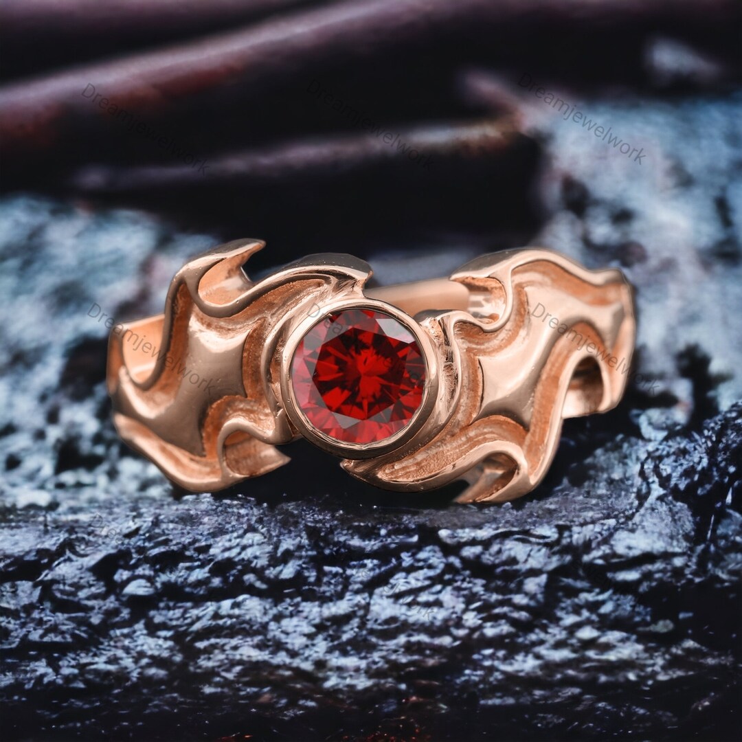 Dragon Ball Goku Vegeta Ring Red Garnet Solitaire Kakarotto Ring Super ...
