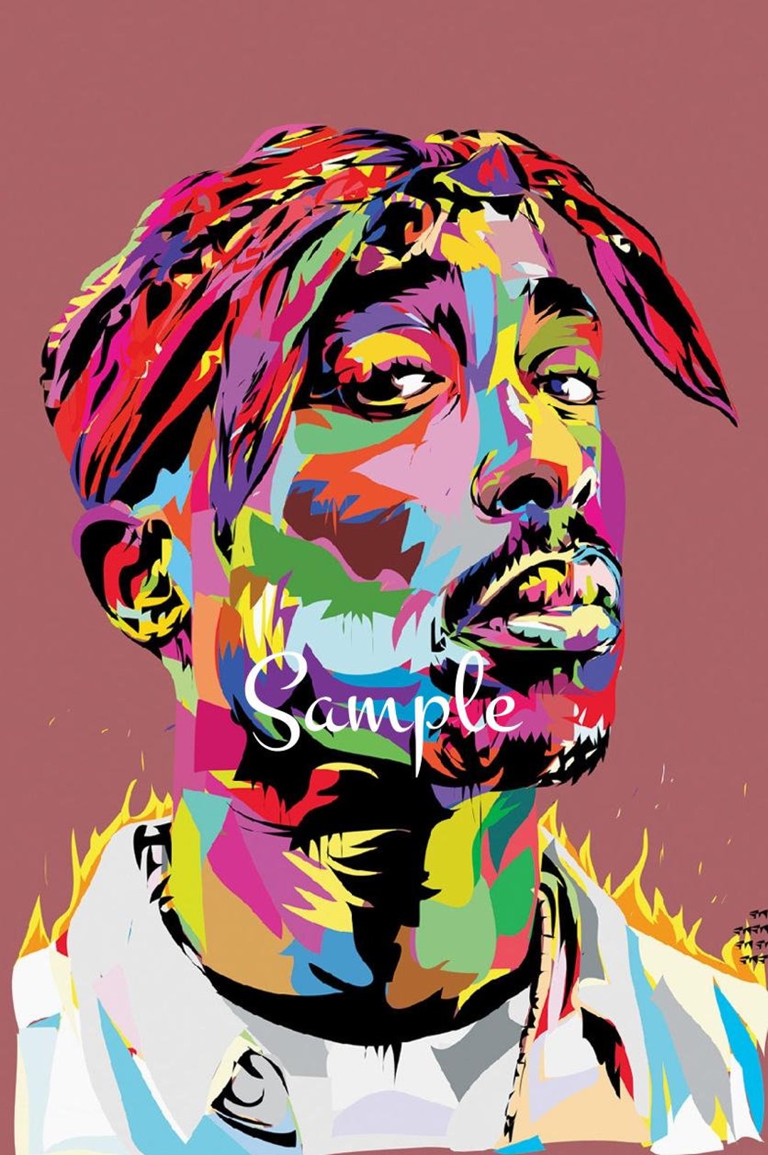 Fabric Art Quilt Block/panel - Tupac Shakur -pop Art- American Rapper ...