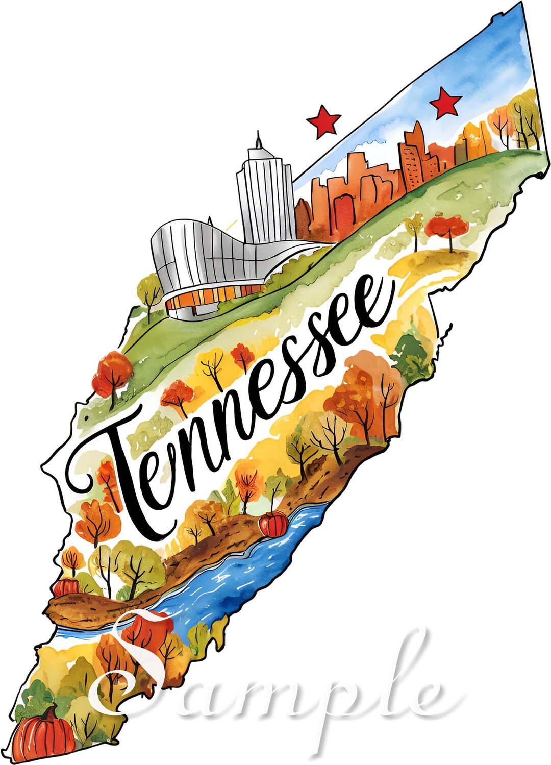 TENNESSEE - State - Fabric Art Quilt Block/panel - Retro Travel ...