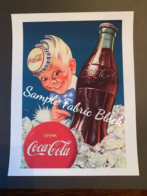 Fabric Art Quilt Block Coca-cola Vintage sprite 8 X 10 1101 - Etsy