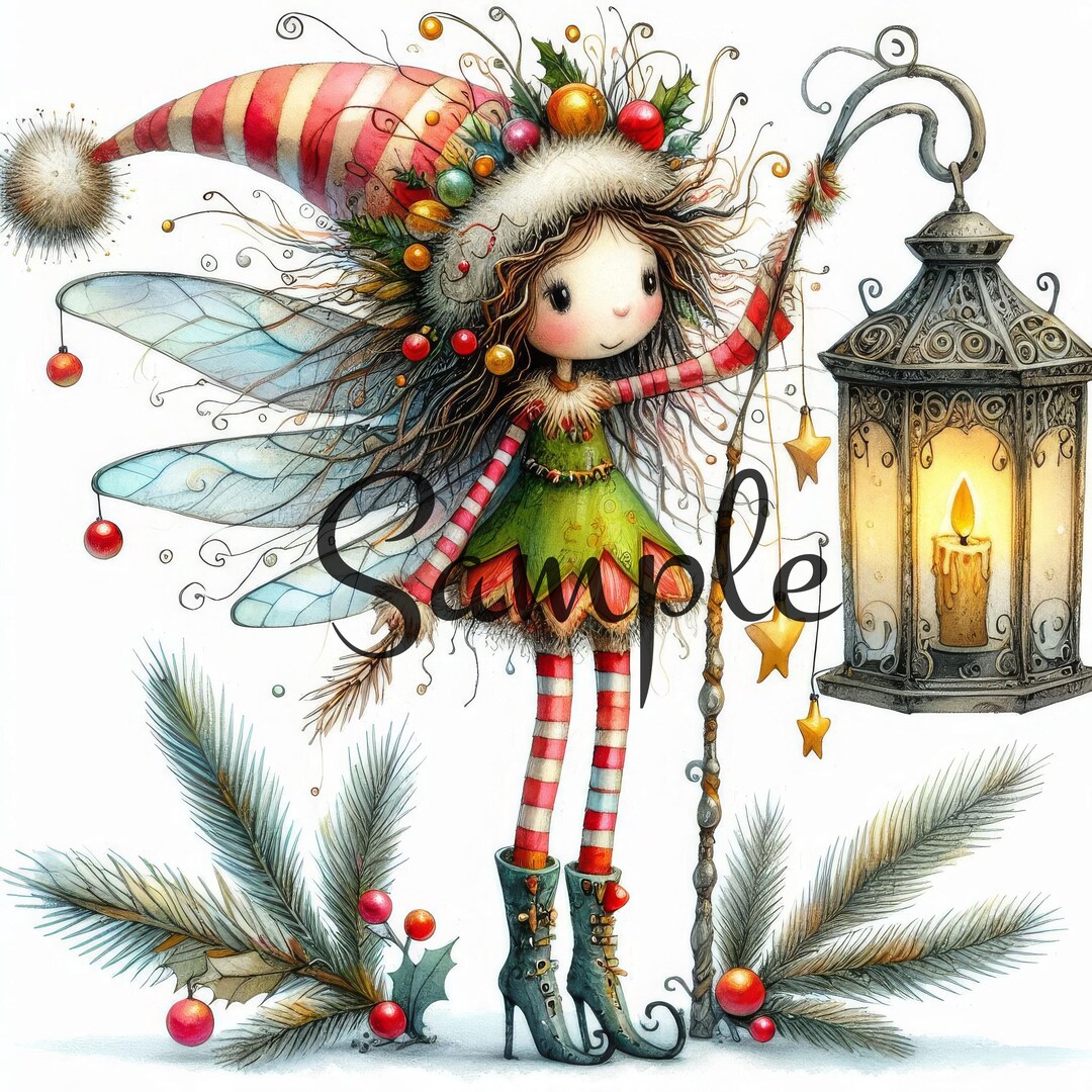 Fabric Art Quilt Block Fairies christmas Lantern Whimsical Quirky ...