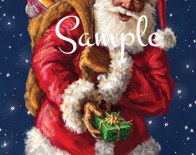 African American Santa Fabric African American Santa Small by Tarak ...