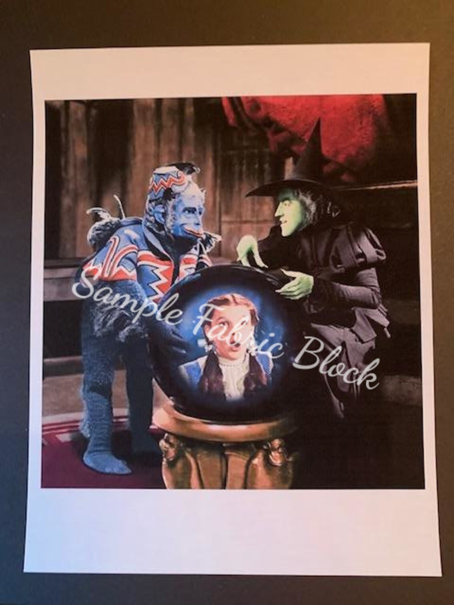 Fabric Art Quilt Block the Wizard of Oz Dorothy the Wicked Witch Flying ...