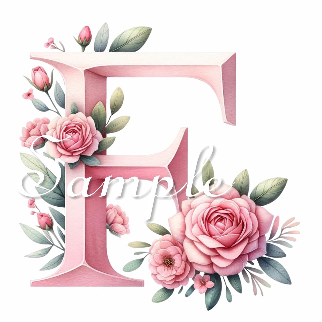 Pink Roses Letter "f" Quilt Block: Shabby Chic Cotton Panel - Etsy