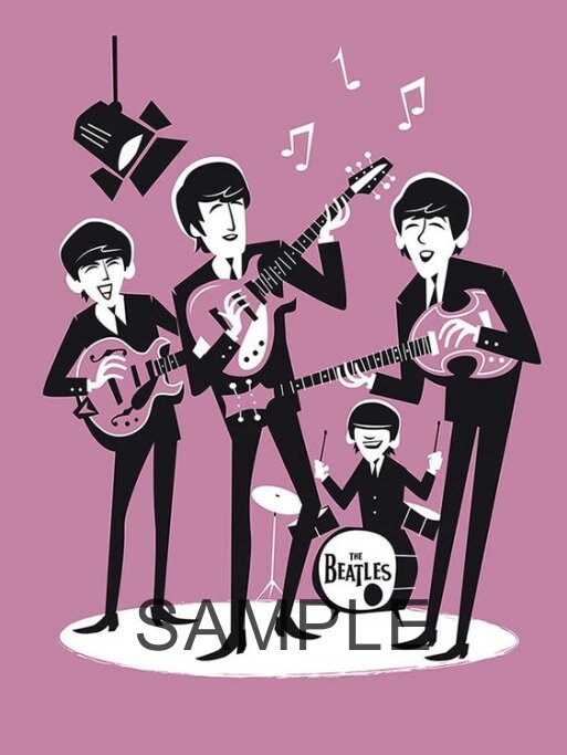 Fabric Art Quilt Block the Beatles Music cartoon Cotton 5131 - Etsy